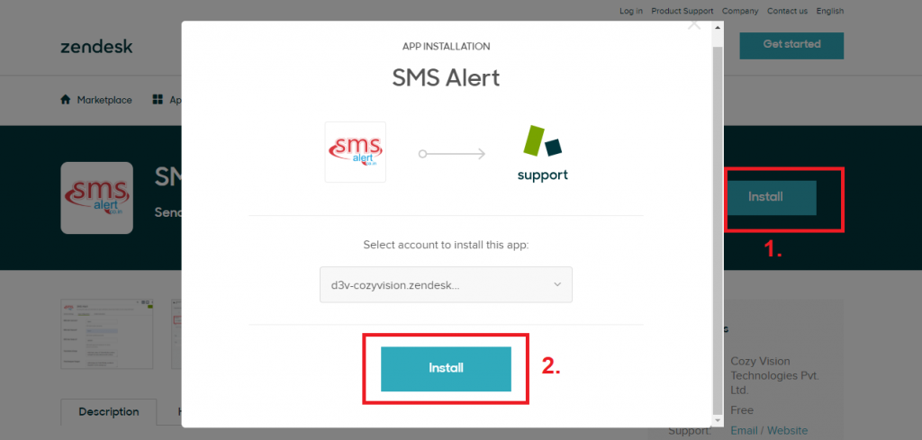 smsalert_zendesk_insatallation_2 | SMS Alert