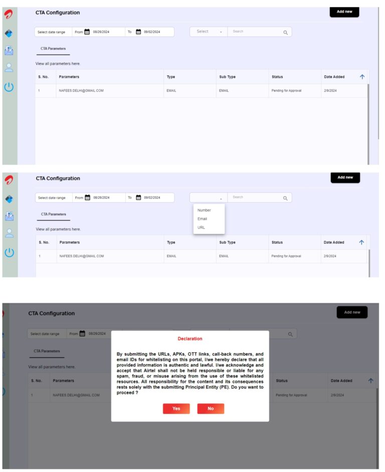 CTA Whitelisting on Airtel DLT – SMS Alert Guide
